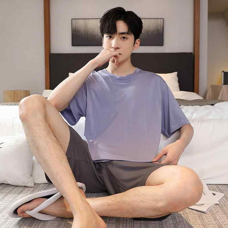 パジャマ メンズ 男性用 半袖 上下セット 接触冷感 モダール 薄手 涼しい 部屋着 ルームウェア リラックスウェア アウトドア・カテゴリ: 睡衣・素材: アイスシルク・スタイル: プルオーバー・厚さ: 薄手・ネックライン: ラウンドネック...