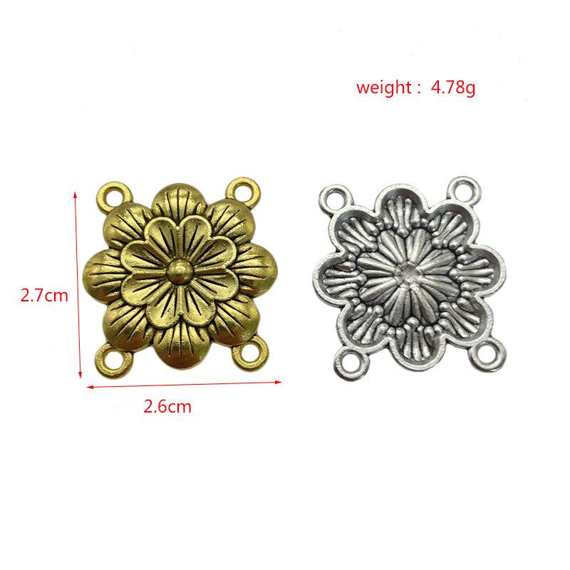 ネックレス ペンダント シルバー アクセサリー パーツ コネクター レトロ 合金 大振り