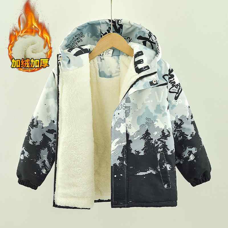 子供服 アウター 子供 男の子 裏起毛 厚手 ジャンパー 冬 ボーイズ 防寒 スポーツ 普段使い 120 130 140 150 160 170 グレー ブルー