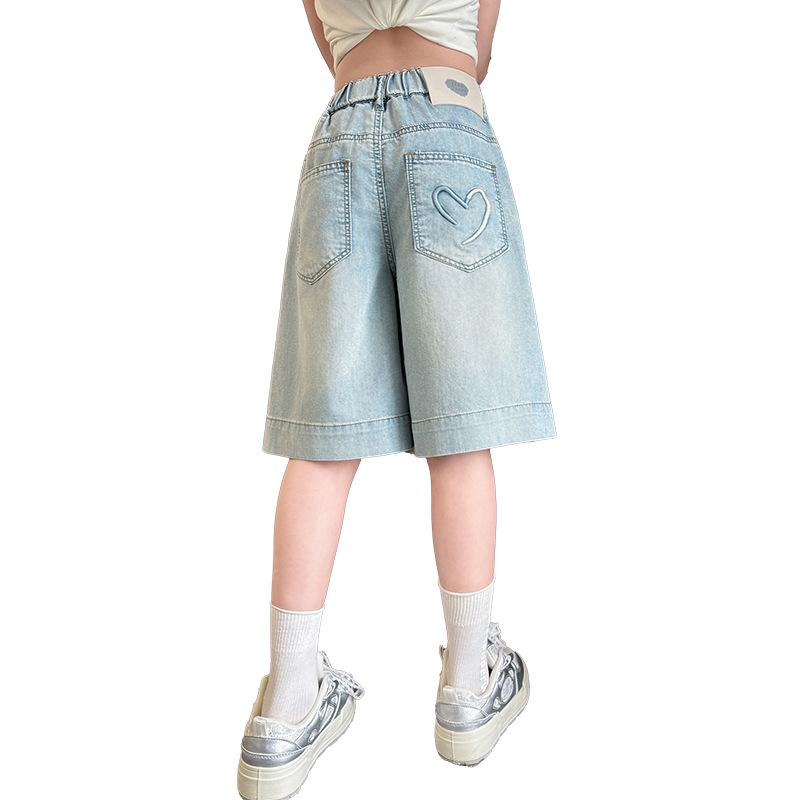 子供服 デニム ハーフパンツ 女の子 薄手 高学年 カジュアル 春夏 ゆったり かわいい ガールズ パンツ ジュニア 120 130 140 150 160 170