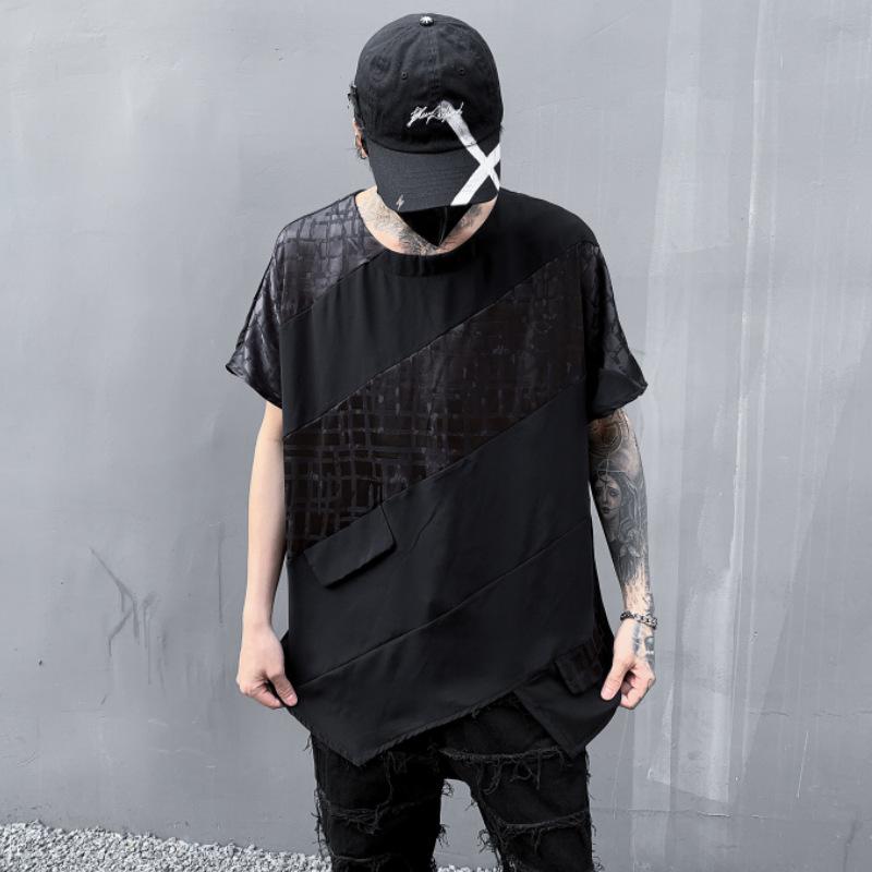 Tシャツ メンズ 男性用 半袖 接触冷感 トップス 黒色 無地 ラウンドネック ゆったり 普段使い 韓国風 ストリート・スタイル: 韩版・主な素材: 聚酯纤维（涤纶）・柄: 纯色・フィット: 宽松型・対象者: 青少年・ネックライン: 圆领・...