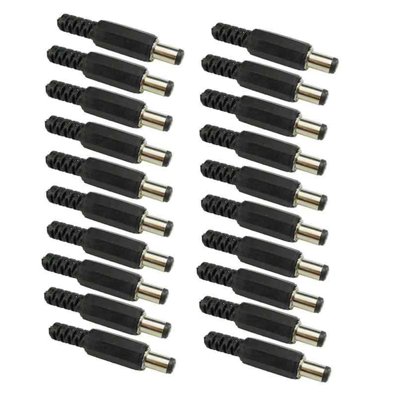 KKHMF 20個 黒いプラスチックのカバー2.1x5.5mm オスDC電源プラグジャックコネクタ製品の名前：DCプラグ;タイプ：オス2.1×5.5ミリメートルシャフトの長さ：20ミリメートル/0.8カラー：ブラック、シルバートーン重量：4...