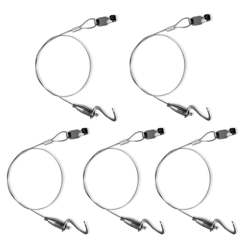 Augsion 5本セット ピクチャーレール ステンレスワイヤー フック 自在金具付 吊り下げ金具 自在金具付 額縁 絵画 壁掛け 展示 用 シルバー 径1.5mm×50cmピクチャーレール ステンレスワイヤー【素材】鋼、ステンレス【ワイヤ...