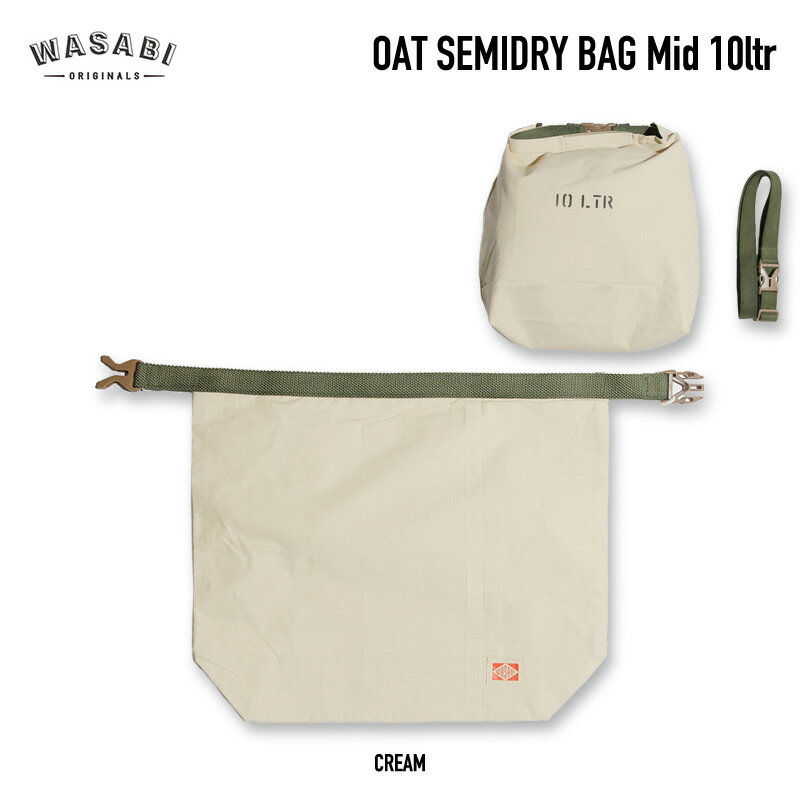 【ブランド】Wasabi Originals 【アイテム】OAT Semi-Dry Bag 【素材】Cotton 100%, Nylon 【カラー】Cream 【サイズ】Mid 27×12×36cm (10リットル)ヴィンテージのランドリー...