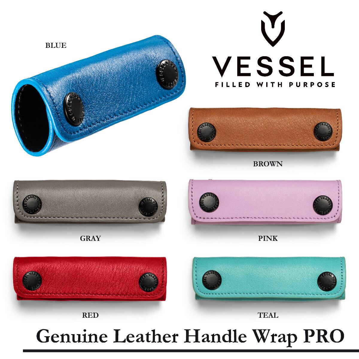 商品名VESSEL GENUINE LEATHER HANDLE WRAP PRO ベゼル　ジェニュイン レザー ハンドルラップ プロ素材牛革サイズ約12cm×3.5cm原産国中国対応モデルPlayer4.0 PRO stand Playe...