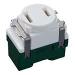 品番：WCF3010W 品名：住設機器用埋込コンセント15A125V 色：ホワイト 【用途】 住設機器・・洗面ユニット、収納ユニット 家具・OA什器・・一般家具、OAデスク 取付枠への器具の取付けはワンタッチ方式！ ●1コ用から3コ用まで色...