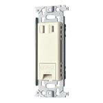 品番：WN1031K 品名：フルカラー埋込アースターミナル付コンセント15A125V　AC（フラット型） ●適合プレート⇒フルカラー3コ用プレートWN6003W