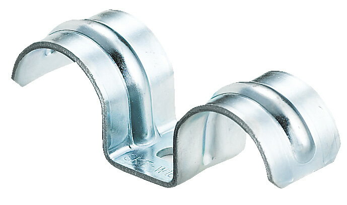 −−−−−−−−　用途・特長　−−−−−−−− ●電線管を2本並べて固定する場合に使用します。 ●ネジ1本で2本の管が固定できます。 【適合】 CD管：16　PF管：14・16　VE管：16　厚鋼：16 【サイズ】 ΦD=22 L=67.2...