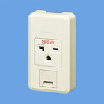 【リファインシリーズ】 品番：WKS294 品名：15A20A兼用露出アースターミナル付接地コンセント 20A250V 適用電線：Φ2,Φ2.6 ●速結端子・送りなし