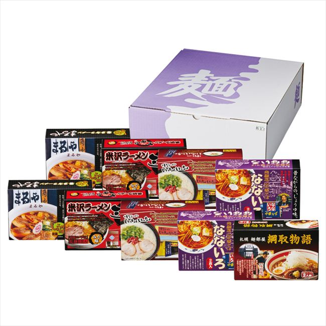 ■商品紹介： ■商品内容：喜多方ラーメン「まるや」醤油味（2食入）（220g）・米沢ラーメン「三男坊」味噌味（2食入）（268g）・博多ラーメン「いっちょいっちょ」豚骨味（2食入）（230g）・飛騨高山中華そば「なないろ」（2食入）（250...