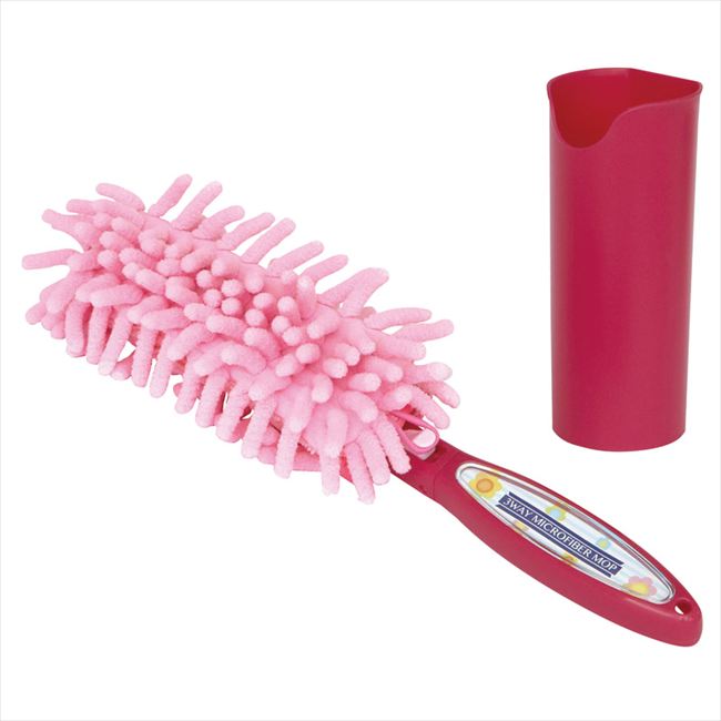 ■商品紹介：モップの角度が変えられ、あらゆる場所の掃除ができる!超極細繊維が細かいホコリをからめ取る。収納ケース付。洗って繰り返し使えて経済的。モップ部分の角度調節可能（360度・180度135度・90度） ■商品内容：本体（約55×63×...