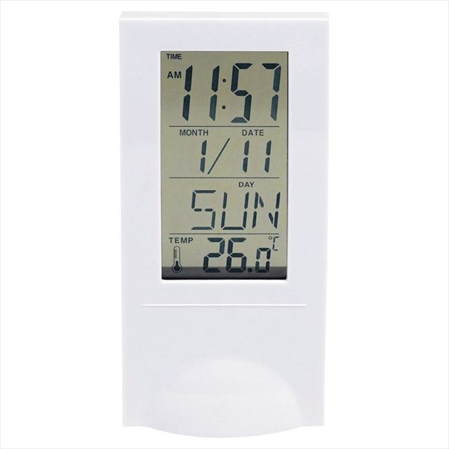 ■商品紹介：時刻が浮いて見える?ちょっと不思議な置時計。背面のボタンで時間やアラームをセット。お部屋になじむシースルーディスプレー。時刻・日付表示・アラーム・タイマー・温度計。 ■商品内容：本体（約55×67×143mm）×1 ■材質：AB...