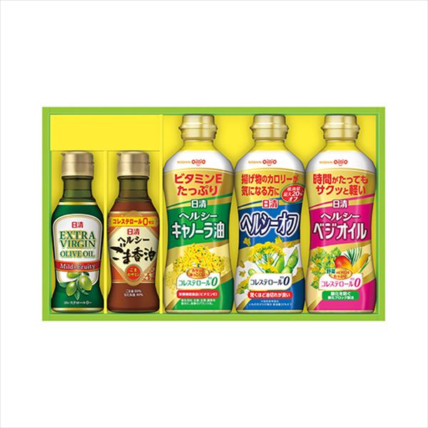 ■商品紹介内容/ヘルシーキャノーラ油:350g×1・エキストラバージンオリーブオイル:145g×1・ヘルシーベジオイル:350g×1・ヘルシーごま香油:145g×1・ヘルシーオフ:350g×1 ■パッケージサイズ：箱寸/220×353×59...