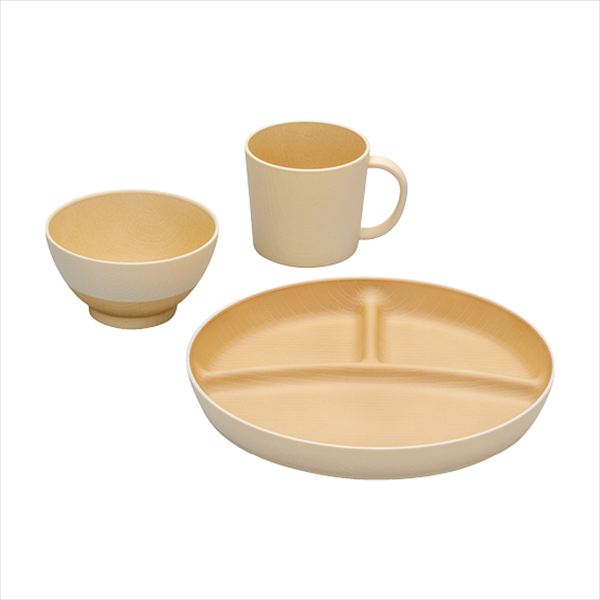 ■商品紹介内容/飯椀:φ10.5×5.7・約250?×1・マグ:7.8×10.2×7・約230?×1・プレート:φ21×2.5×1 材質/PET・ABS樹脂・ウレタン塗装（抗菌塗装） ■パッケージサイズ：箱寸/240×240×85 ■重量：...