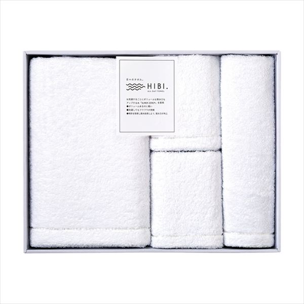 ■商品紹介内容/バスタオル:60×115×1・フェイスタオル:34×75×2・ハンドタオル:34×32×1 材質/綿100% ■パッケージサイズ：箱寸/300×380×70 ■重量：約722g メーカー希望小売価格はメーカーカタログに基づい...