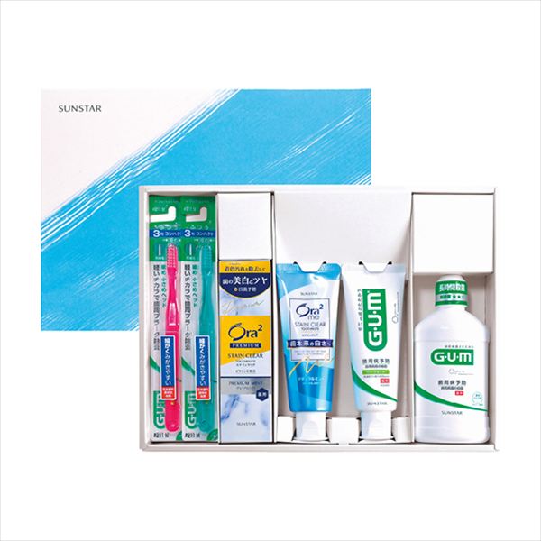 ■商品紹介内容/G・U・Mデンタルハブラシ×2・G・U・Mデンタルペースト:120g×1・Ora2ミーステインクリアペースト:130g×1・Ora2ステインクリアペーストプレミアム:100g×1・G・U・Mデンタルリンス:250?×1 ■パ...