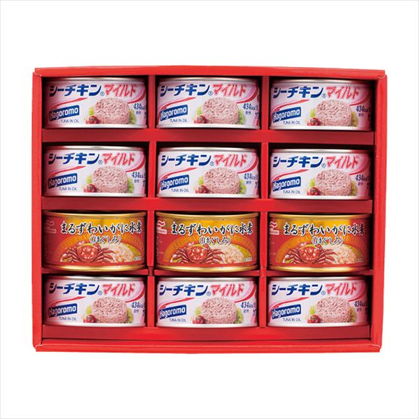 ■商品紹介内容/マルハまるずわいがに水煮（ほぐしみ）:110g×3・はごろもシーチキンマイルド:140g×9《かに》 ■パッケージサイズ：箱寸/227×279×91 ■重量：約2523g メーカー希望小売価格はメーカーカタログに基づいて掲載...