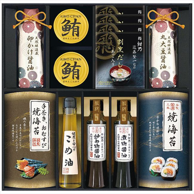 ■商品紹介：ミシュランプレートにも掲載されている鮨の名店『鮨 紺乃』。その紺乃で腕を光らせ、絶対的に味にこだわりを持つ近藤賢一氏が監修した、あご（トビウオ）入り割烹だしと飛騨高山の老舗醤油蔵で造られる特製のお醤油をセットにしました。和を極め...