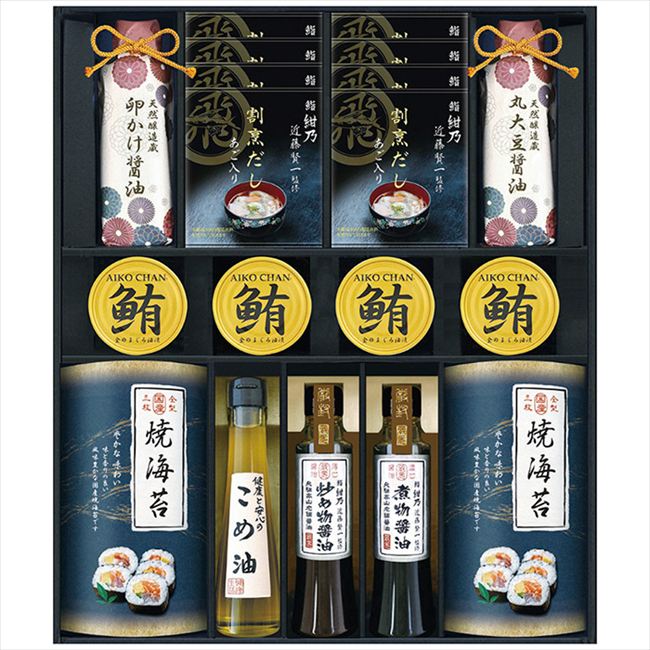 ■商品紹介：ミシュランプレートにも掲載されている鮨の名店『鮨 紺乃』。その紺乃で腕を光らせ、絶対的に味にこだわりを持つ近藤賢一氏が監修した、あご（トビウオ）入り割烹だしと飛騨高山の老舗醤油蔵で造られる特製のお醤油をセットにしました。和を極め...