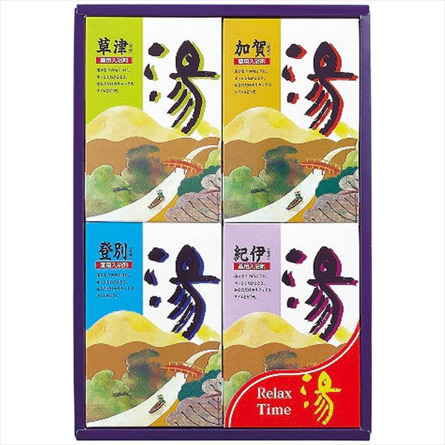 ■商品紹介：名湯・温泉地をイメージした薬用入浴剤です。有効成分が温浴効果を高め血行を促進し、心身共にリラックスできます。 ■商品内容：25g入浴剤5包入(登別・草津・紀伊・加賀各1箱) ■商品パッケージサイズ：19×4.5×28cm メーカ...
