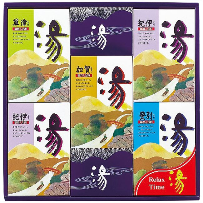 ■商品紹介：名湯・温泉地をイメージした薬用入浴剤です。有効成分が温浴効果を高め血行を促進し、心身共にリラックスできます。 ■商品内容：25g入浴剤5包入(登別・草津・加賀各1箱・紀伊2箱) ■商品パッケージサイズ：28×4.5×28cm メ...