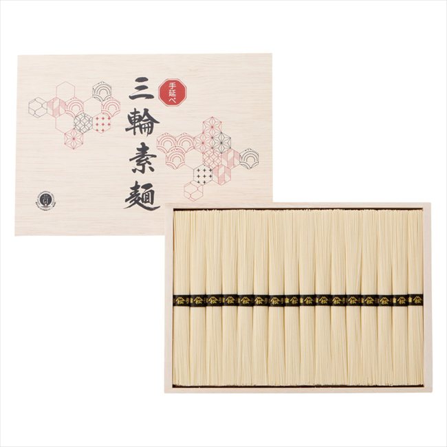 ■商品紹介：「コシ、舌触り、食べ応え」の三拍子が特長の三輪そうめんです。喉越しの良い素麺は、アレンジ次第で季節を問わずご賞味いただけます。 ■商品内容：セット内容/そうめん（50g）×64束 ■パッケージサイズ：20.8×33×8.2cm ...