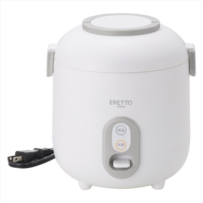 ■商品紹介：0.5合からごはんが炊ける!一人暮らしの方にもおすすめ。コンパクトなサイズの炊飯器。スイッチ1つで簡単に炊飯できます。持ち手付きなので移動も楽々。 0.5合からごはんが炊ける!一人暮らしの方にもおすすめ。コンパクトなサイズの炊飯...