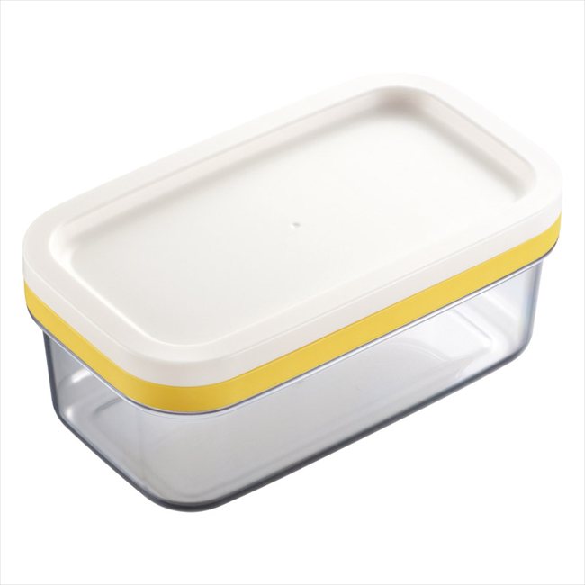 ■商品紹介：ギュッと一押しで、市販のバターを約5gの薄切りにカットできる。 ギュッと一押しで、市販のバターを約5gの薄切りにカットできる。 ■商品内容： 蓋:ポリエチレン、ワイヤープレート枠:ABS樹脂、ケース:AS樹脂、ワイヤー:18-8...