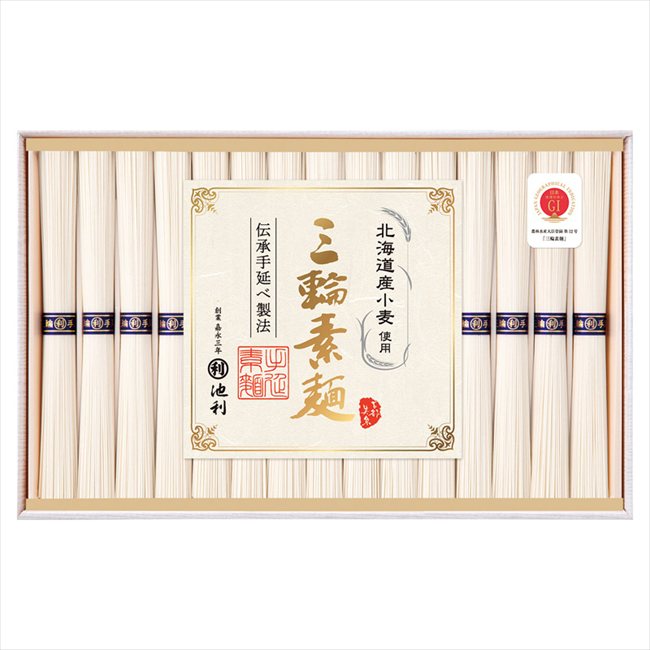 ■商品紹介：『大切なあの人へお取り寄せして届けたい、厳選素材の三輪素麺ギフト』 心を込めた夏の贈り物にふさわしい、三輪素麺の中でも、北海道産小麦のみを使用したこだわりの逸品です。 ■商品内容：三輪素麺（50g）×15束 ■パッケージサイズ：...