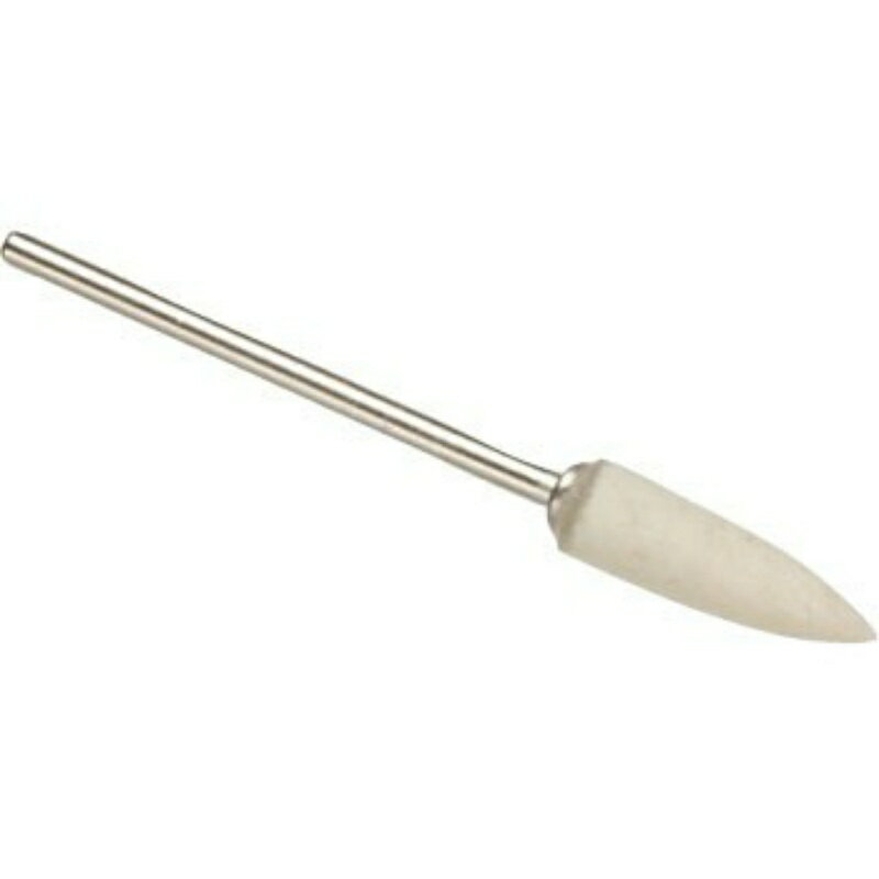 HATO社のフェルトポイント。 硬めのフェルトポイントです。 用途：先端のフェルト部が尖っているため、細部の磨きに最適です。 サイズ：直径6mm/軸径φ2.35/砲弾型