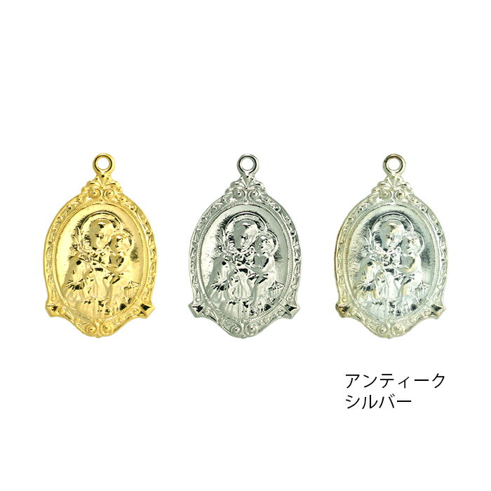 プレートパーツです。 メッキは国内で施していますので安心してお使いいただけます。 裏面には「ST.ANTHONY PRAY FOR US」とあります。 サイズ：約28×17×2mm 材質：真鍮製 ※ロットによりメッキの濃さが若干変わり画像の...