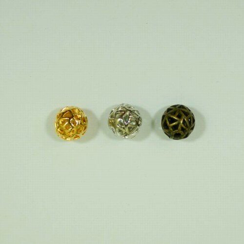 すかしの玉になります。【素材】　　亜鉛合金【サイズ】　　約10〜11mm【カラー】　　ゴールド　　ロジウムカラー　　アンティークゴールド