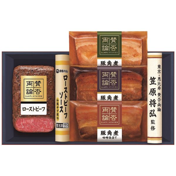 ポイント東京・恵比寿にある日本料理店「賛否両論」。店主の笠原将弘が監修した、こだわりの和食ギフト。ローストビーフと人気の角煮三種を詰め合わせました。※写真はイメージです。内容・デザイン等変更になる場合があります。予めご了承ください。箱サイズ...