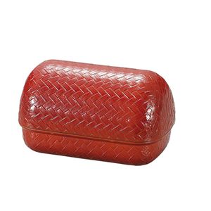 サイズ約 幅14.2×奥行8.5×高さ8.5（cm）容量約 550(ml)（上段：310ml、下段：240ml）シール蓋、ランチバンド付備考【カラー】春慶（赤茶）　【生産国】日本　【備考】※食洗機・電子レンジは使用不可。関連商品お弁当箱　2...