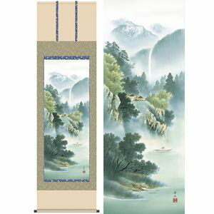 商品名深緑渓谷／しんりょくけいこく商品説明近景遠景を見事に表現した描写力。郷愁に満ちた山紫水明の風景。幽遠な自然美が深い静寂の中で生き生きと伝わる彩色山水画の逸品です。作家名佐伯峰水／さえきほうすい作家略歴和歌山から岐阜に移り住み、自然を細...