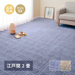 敷き詰めても中敷でもつかえる抗菌機能付きデザインカーペット。 ローループ＆ハイカットで2パターンの肌触りを味わえるのが特徴。 高級感があり、ペットやお子様のいるご家庭におススメです。 【サイズ】江戸間2帖(約176×176cm) 【カラー】...