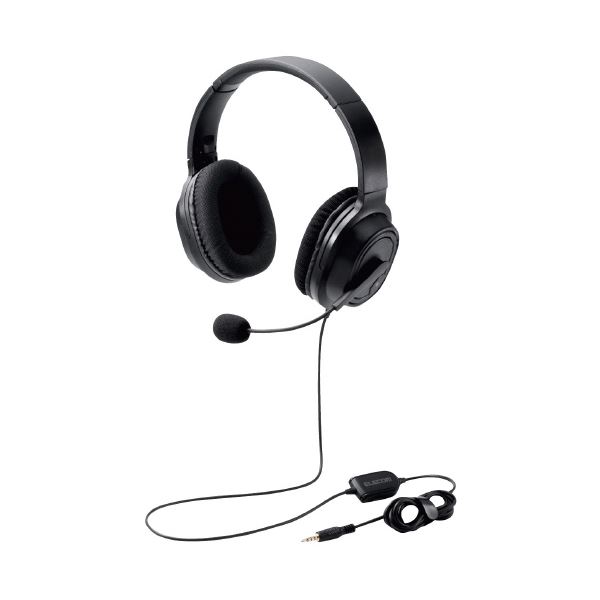 ■商品内容エレコム オーバーヘッド ヘッドセット 両耳 ブラック HS-HP30TBK■商品スペック●色：ブラック●装着方式：大型オーバーヘッド●インターフェース：3.5mm4極ミニプラグ、3.5mm3極ミニプラグ×2●ヘッドホン部(形式)...