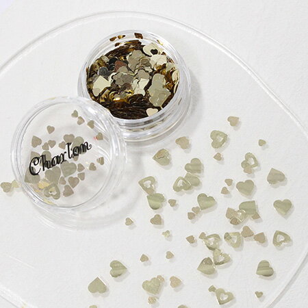 ペールゴールド 5種類のハートのミックス 主張し過ぎない薄めのペールゴールド。 1g