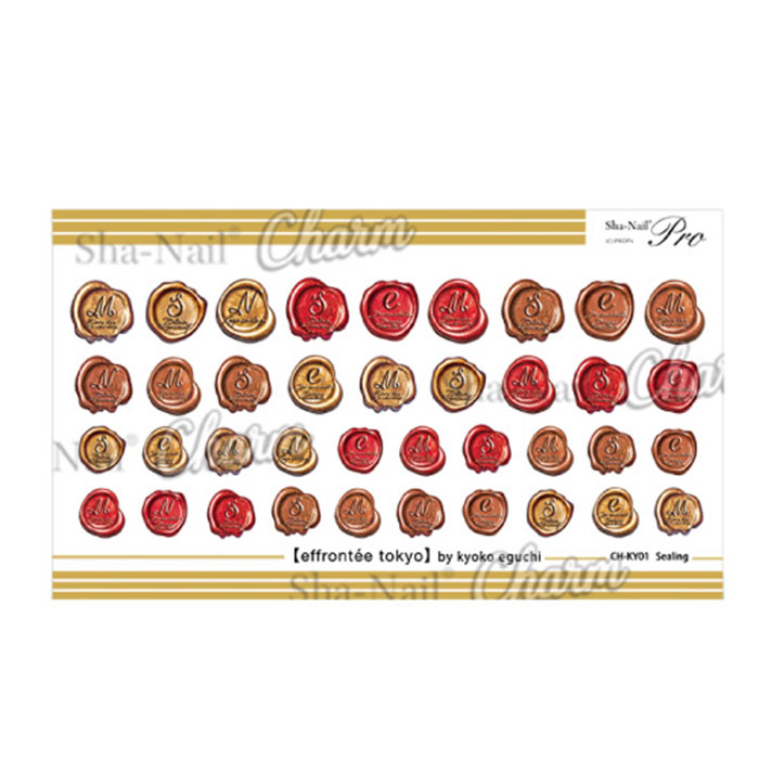 美しいニュアンスデザインで定評の江口響子先生とのコラボ商品。 キュートなシーリングを写ネイル独自の繊細さと立体感で再現。 絶妙なメタリック感がネイルの完成クオリティを高めます。 デザイン：シーリング サイズ：55mm×86mm