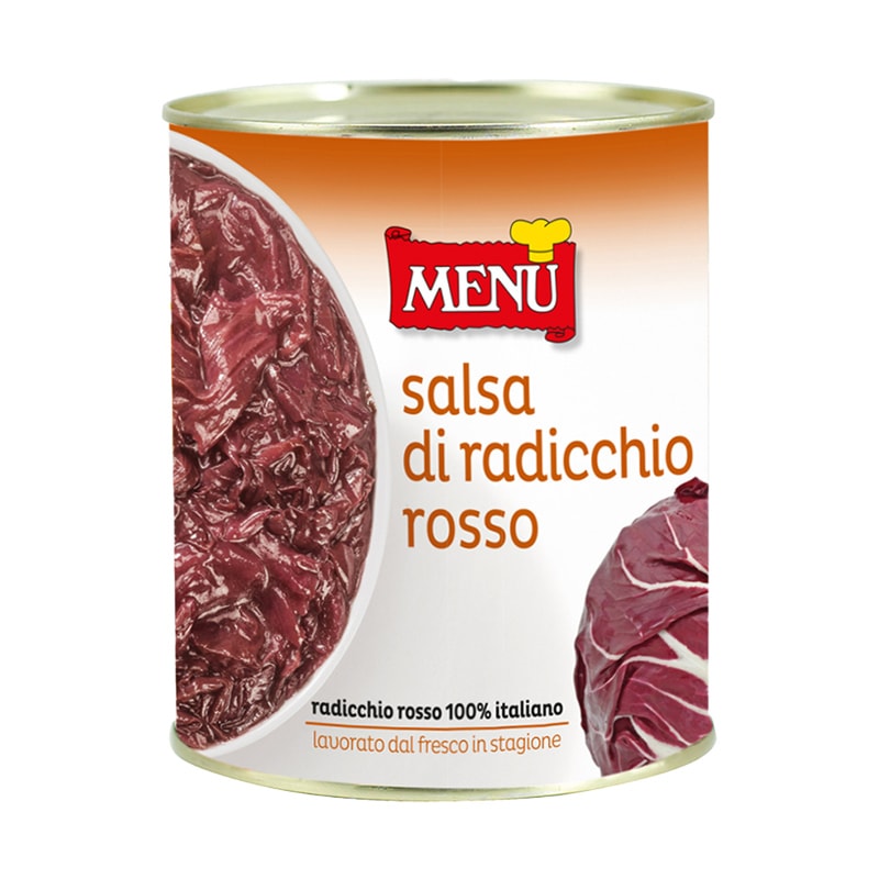 Salsa di Radicchio イタリア産のトレビスを細かくカットし、たまねぎ、オイル、バルサミコ酢と一緒に煮込んだソースです。ピッツァのトッピングや肉料理のアクセントに、またリゾット、詰め物パスタの具材にもぴったりです。 &nbsp...
