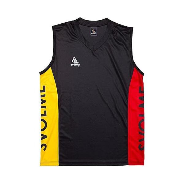 SVOLMEスボルメ ノースリメッシュインナー。 フットサルブランド”SVOLME スボルメ ”。 サッカー・フットサルウェア。 通気性に優れたメッシュ素材のインナー。 左右非対称カラーのサイドには大判ロゴプリント入り。
