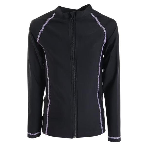 ●日焼け対策やプールでの冷え対策におすすめ、長袖ラッシュガード。ジッパーつきで着替えが簡単に。あごやお肌を傷つけにくいジッパーカバーつき。UPF50+、はっ水素材使用。●UVカット●はっ水水着:さらっと快適すばやく乾く。水着長持ち・色鮮やか...