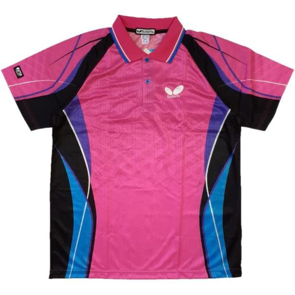 吸汗速乾機能によって快適な着心地のシャツ。素材：ポリエステル100%　ストライプチェックジャガード（KBセーレン/ソアリオンY）ユニセックス（メンズサイズJASPO）日本卓球協会公認（J.T.T.A.A.）