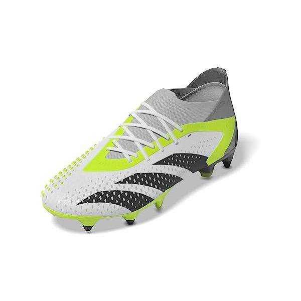 [アディダス] PREDATOR ACCURACY.1 SG クラウドホワイト/コアブラック/ルシッドレモン IF2294・レギュラーフィット・レースクロージャー・ハイブリッドタッチアッパー・adidas PRIMEKNITカラー・テキスタ...