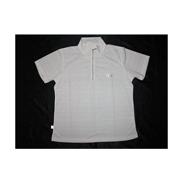 ASICS アシックス/LEAN レディース半袖ハーフジップシャツ。品番：LQ9525。素材：ポリエステル100%。カラー：ホワイト(01)。サイズ：DMサイズ（身長152-158cm、バスト83-89cm）サイズ：DLサイズ（身長157-...