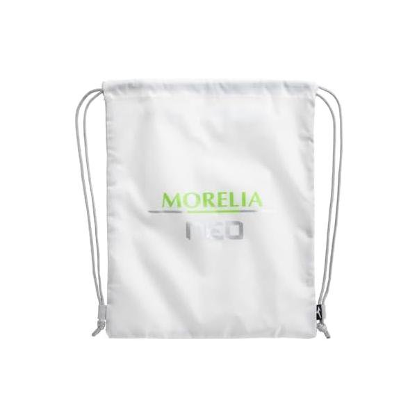 MIZUNO モレリアNEO ジムサックモレリアネオ新配色登場試合や練習の移動に便利なモレリアネオ限定アイテム。■サイズ：縦43cm×横35cm■カラー：01：ホワイト/グリーン■素材：ポリエステル（裏加工PU）■質量：約70g■背負えるタ...
