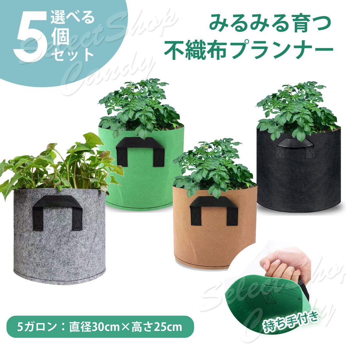 家庭菜園に最適！根域制限で植物が元気に育つ不織布プランター。商品詳細 商品番号 LRZ-068 カラー グリーン、ブラック、ベージュ、グレー サイズ(約) 30cm×25cm 材質 不織布（フェルト） 詳細 【布鉢の特徴】通気性と排水性が良...