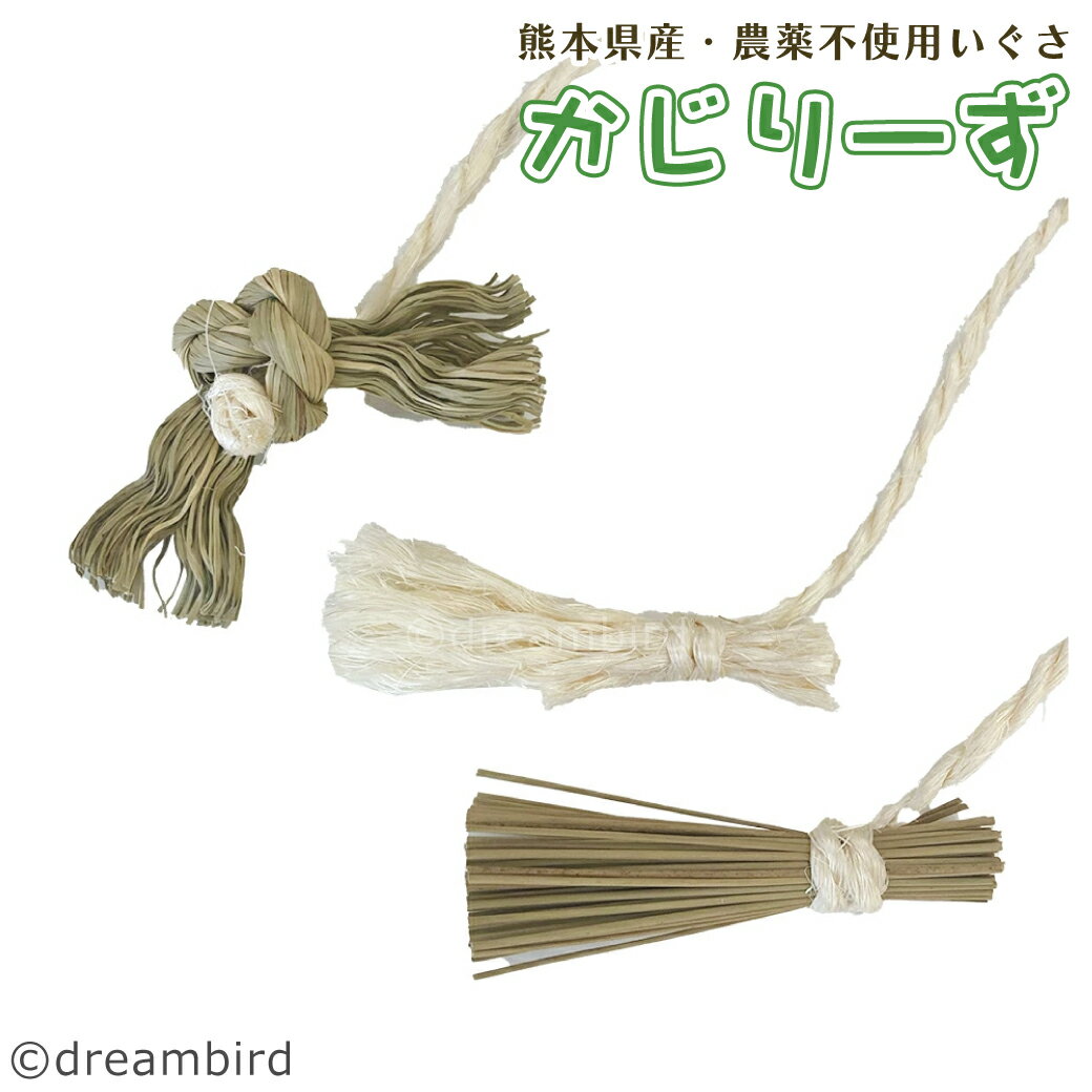栽培時農薬不使用のい草とサイザル麻を使用しました。 接着剤やワイヤーなどを使わずに編んでいます。 一つ一つ手づくりの安心おもちゃです。 文鳥や十姉妹などの小さな鳥さんにも楽しんでもらえるかじりーずが登場！ ちいさめサイズなので、怖がらずに遊...
