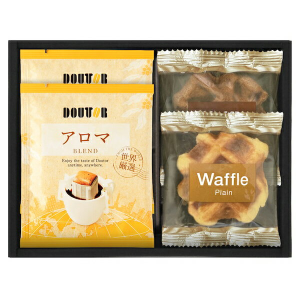 〇商品名：ドトールコーヒー＆2種類のベルギーワッフルコンボ BWGO-10〇商品内容：ドリップコーヒー7g×2、ベルギーワッフル（プレーン・チョコ）〇賞味期限(日)：180〇箱サイズ(mm)：147×194×38〇重量(g)：110〇アレル...