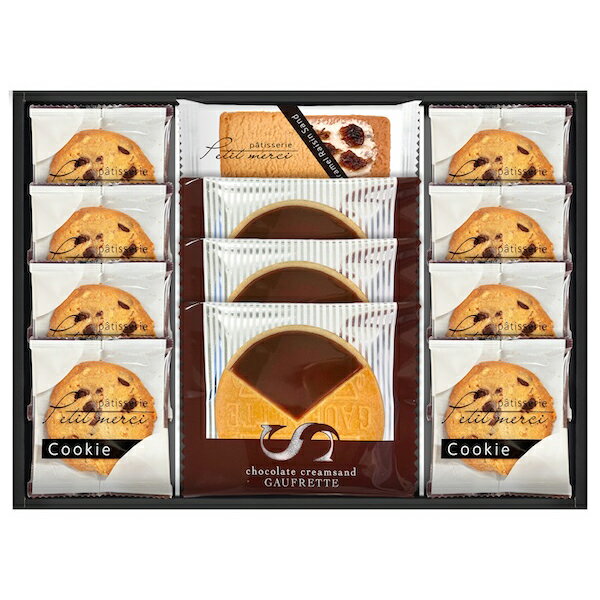 〇商品名：キャラメルレーズンサンド＆ざっくりクッキー・ゴーフレット詰合せ PM-20〇商品内容：キャラメルレーズンサンド、ゴーフレット(チョコ)×3、ナッツとチョコのざっくりクッキー×8〇賞味期限(日)：150〇箱サイズ(mm)：210×2...